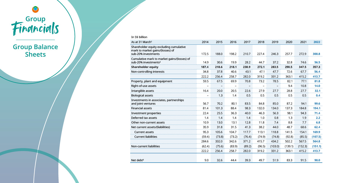 Group Balance Sheets - Group Financials | Temasek Review 2022